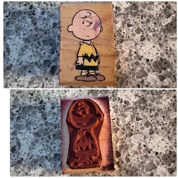 Other | Charlie Brown Peanuts Stamped Rubber Stamp A397c Boy Snoopy ...